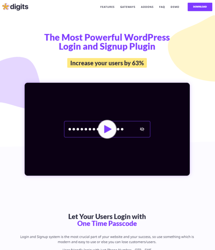 Digits: WordPress Mobile Phone Number OTP Signup And Login Form