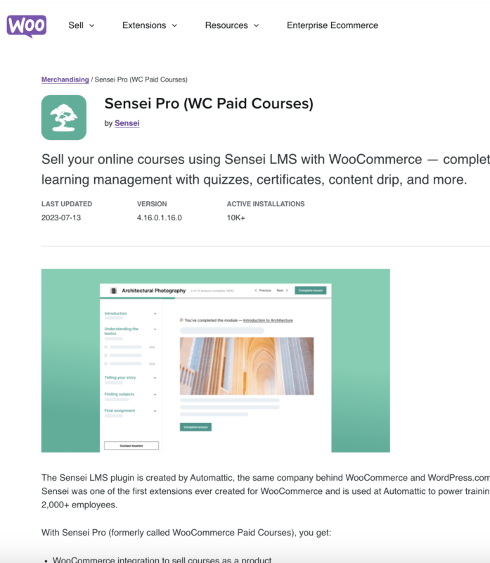 Sensei Pro (WC Paid Courses)